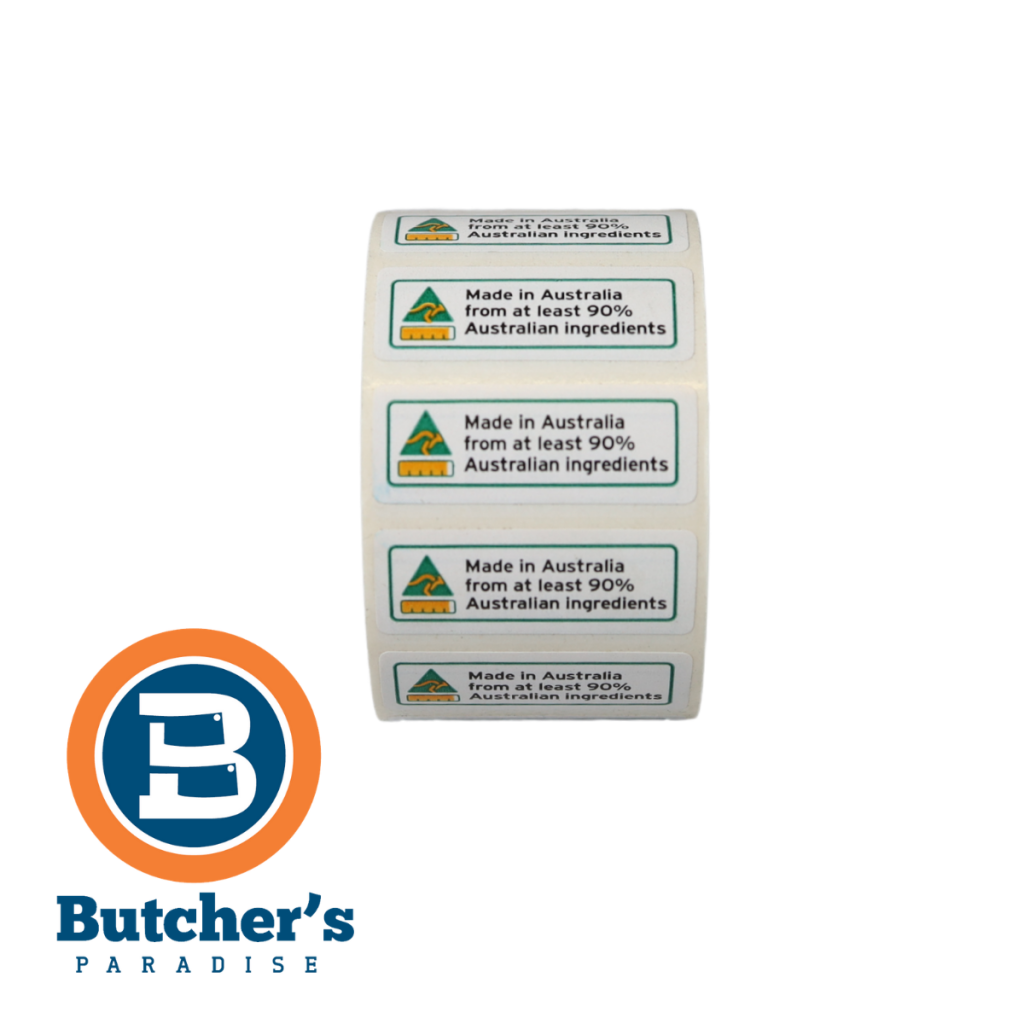 Butcher Sticker Roll 40x15mm Made in Australia White Green Yellow ...