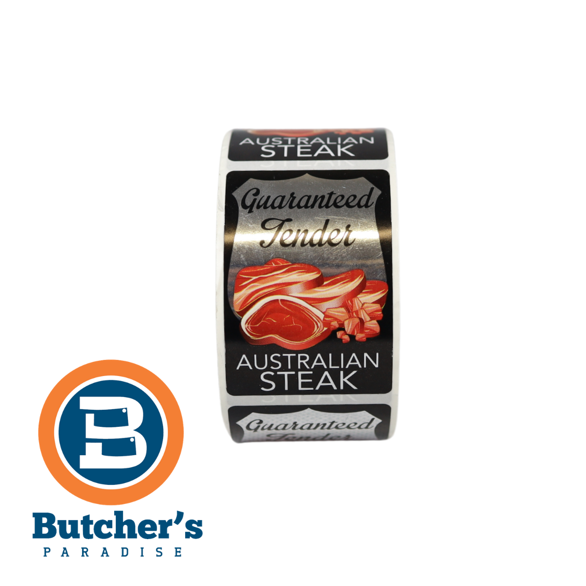 Butcher Sticker Roll 60x40mm Australian Steak Silver Black 500pcs ...