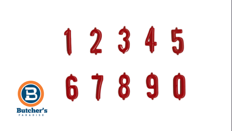 Butcher Display Push in Pricing Ticket Number Sign in Red (20 in a pack ...